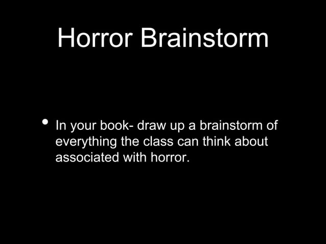 Horror codes and conventions power point | PPTX