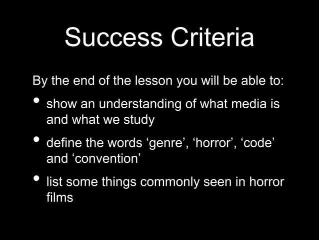 Horror codes and conventions power point | PPTX