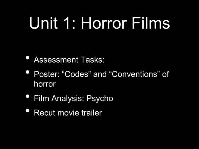 Horror codes and conventions power point | PPTX