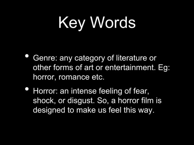 Horror codes and conventions power point | PPTX