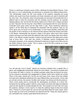 Horror essay | PDF | Movies | Entertainment