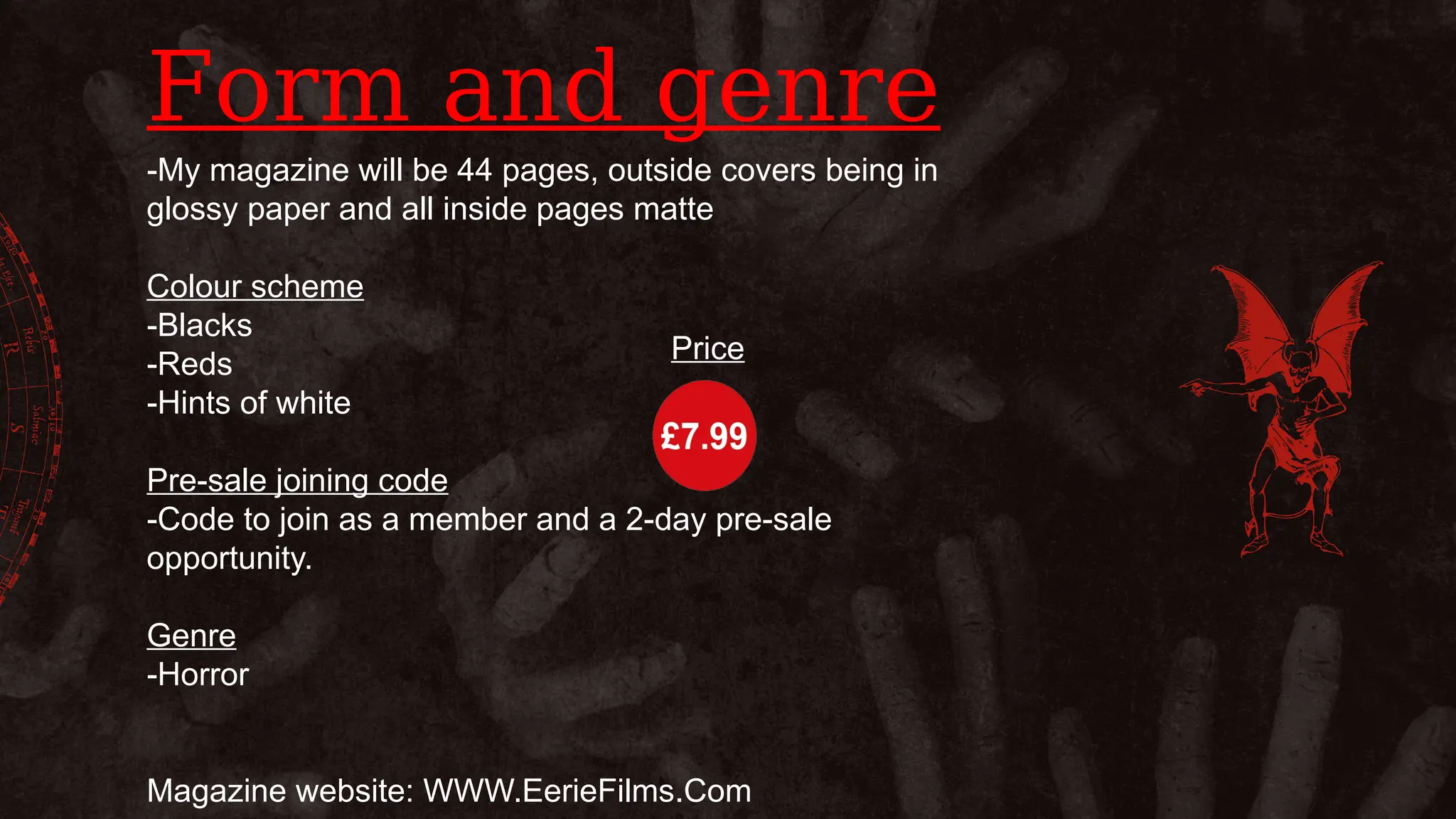 Samuel Playford practice Horror film based magazine | PPT