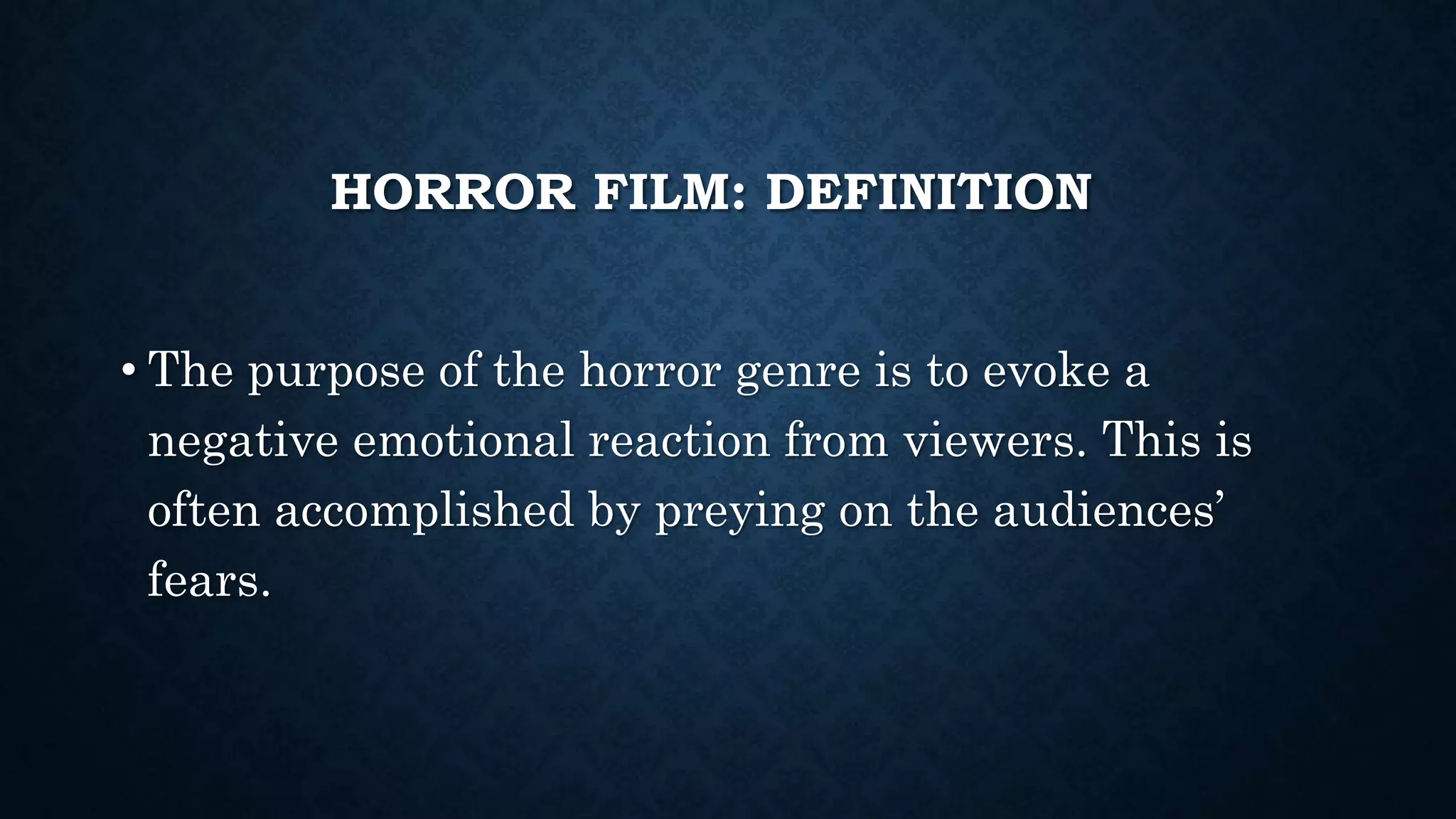 Horror Film Codes and Conventions | PPTX