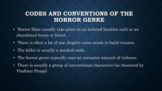Horror Film Codes and Conventions | PPTX