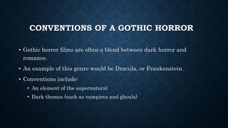 Horror Film Codes and Conventions | PPTX