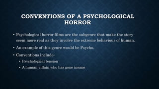 Horror Film Codes and Conventions | PPTX