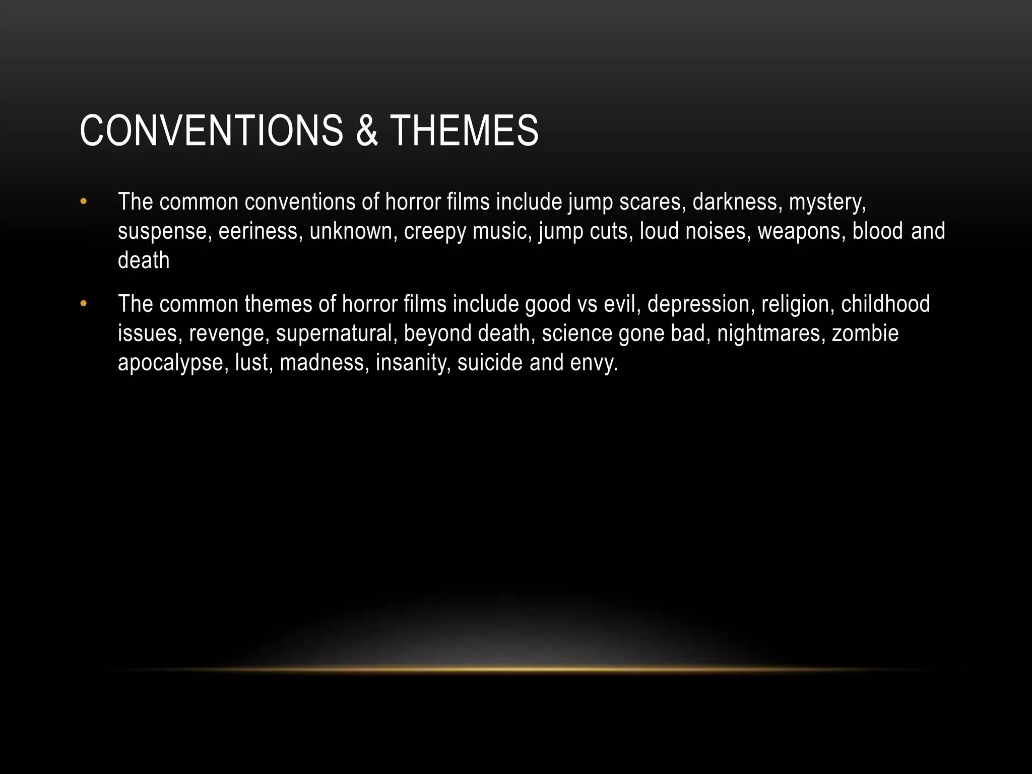 Horror Film Conventions | PPTX