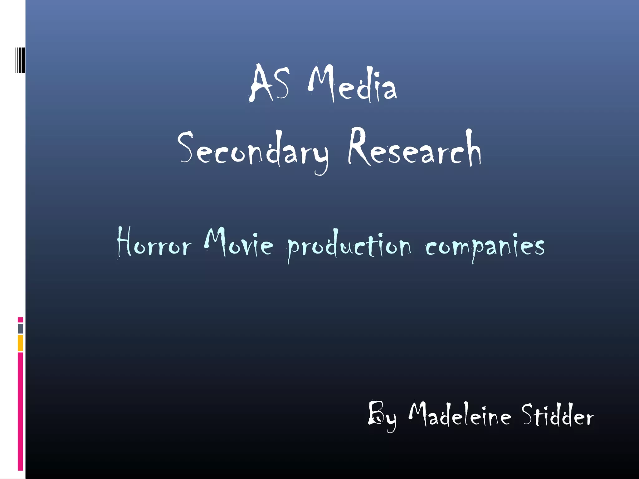 Horror film production companies | PPT | Video Production | Content ...