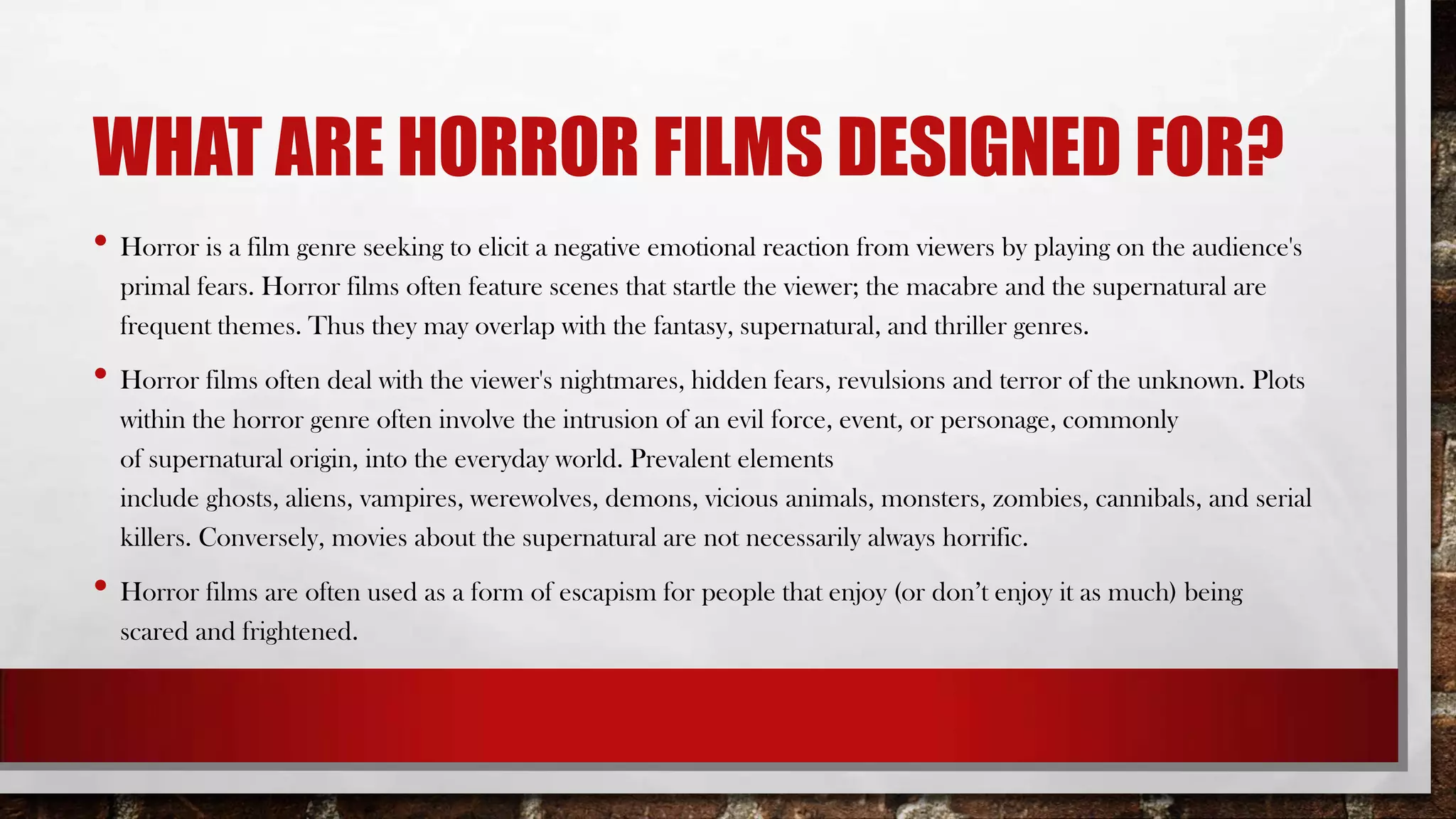 Horror Films | PPTX