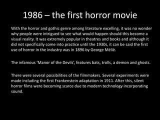 A Timeline of Movies - Horror | PPT