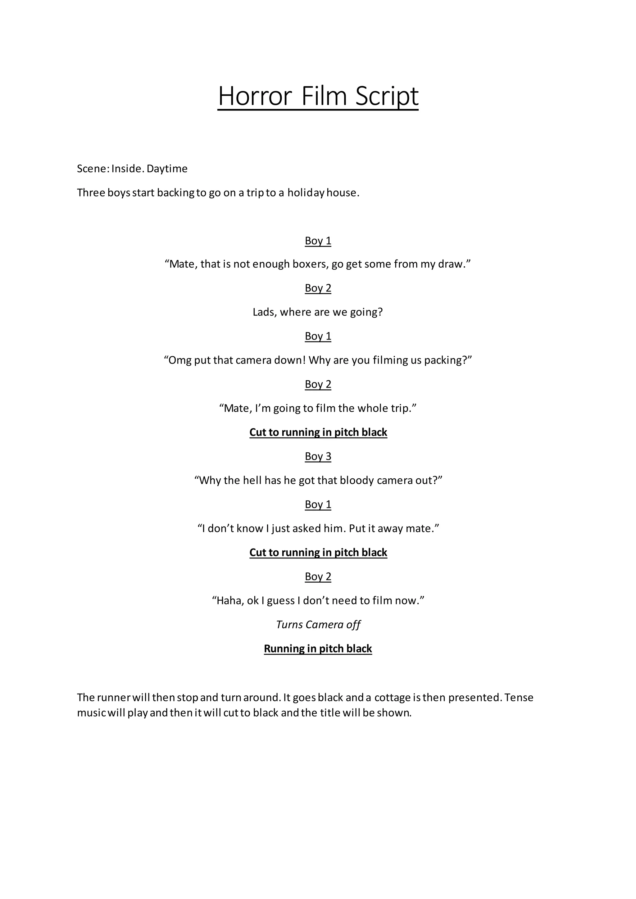 Horror film script | DOCX