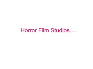Horror film studios | PDF