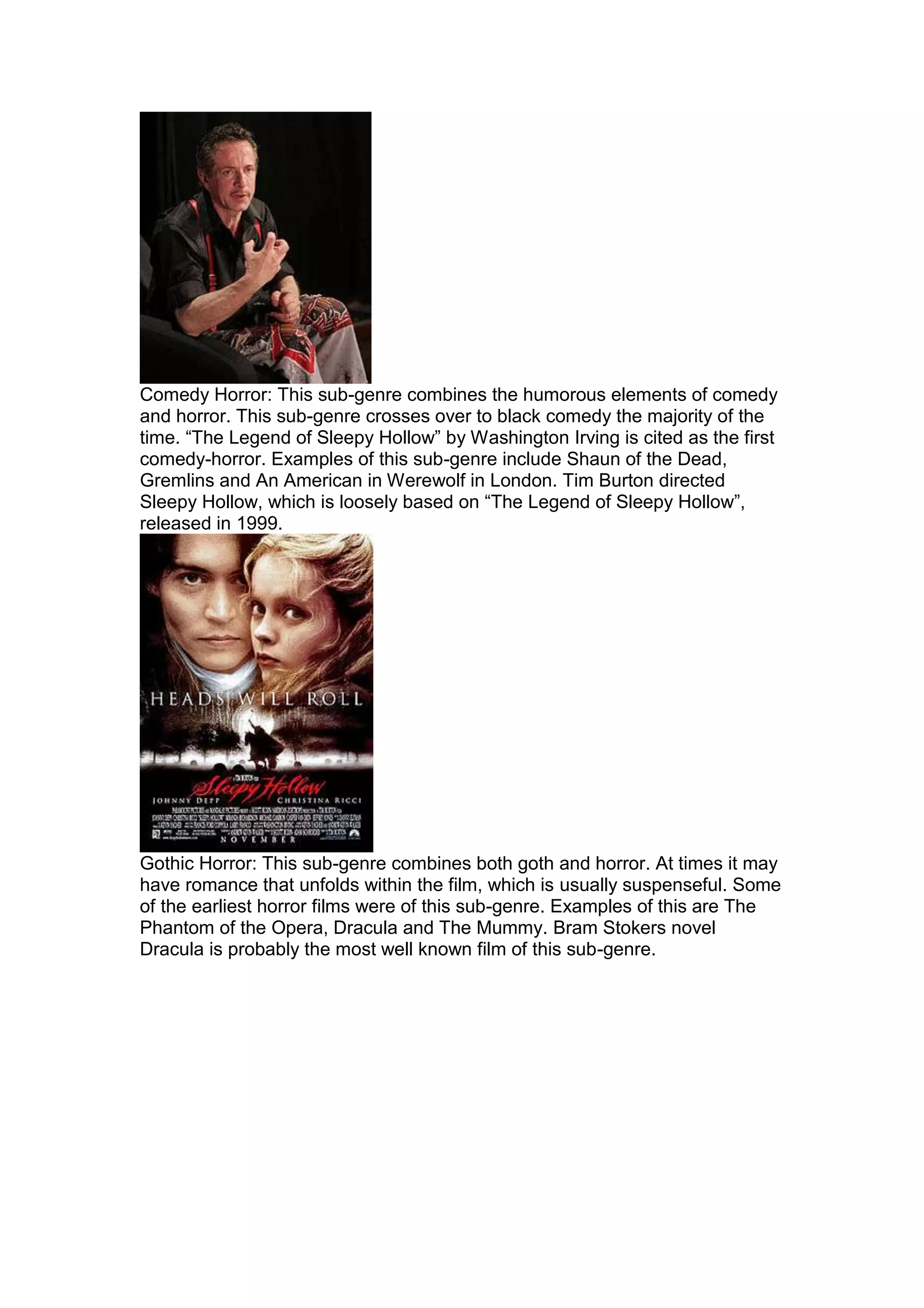 Horror film sub-genres | PDF