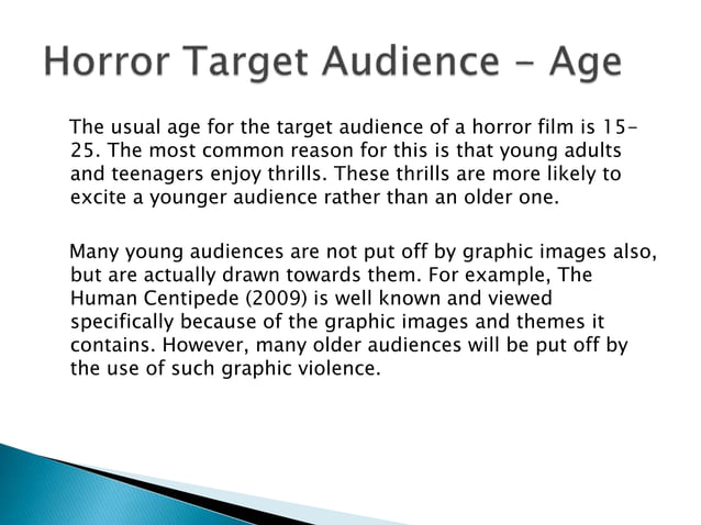 Horror film target audience | PPTX