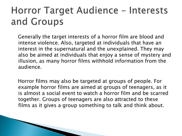 Horror film target audience | PPTX