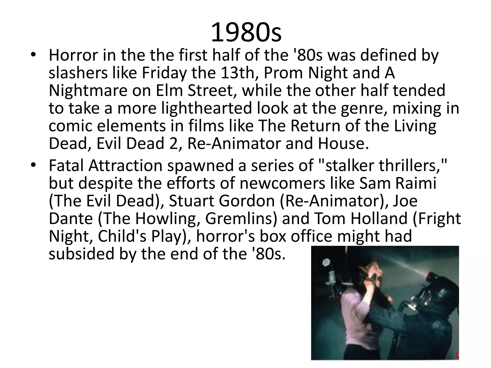 Horror film timeline | PPT