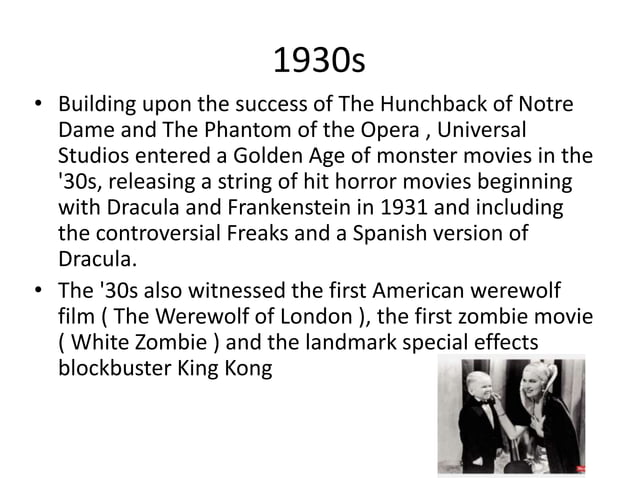Horror film timeline | PPT