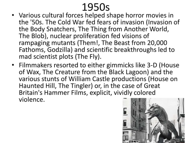 Horror film timeline | PPT