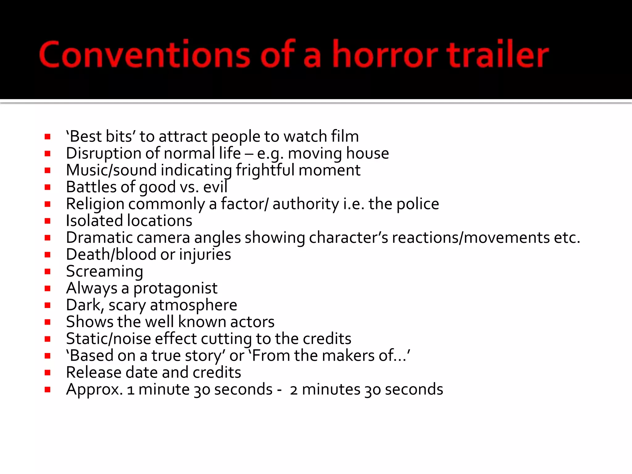 Horror film trailer analysis | PPTX