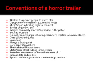 Horror film trailer analysis | PPTX