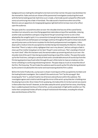 Horror Film Trailer Analysis | PDF