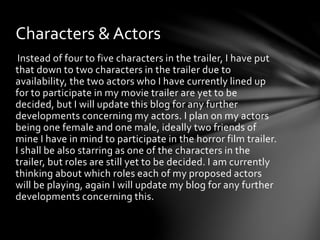 Horror film trailer ideas, research, preperation | PPTX