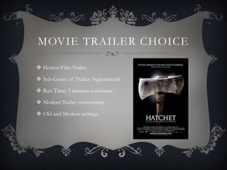 Horror film trailer pitch mk2 | PPTX | Horror | Genres