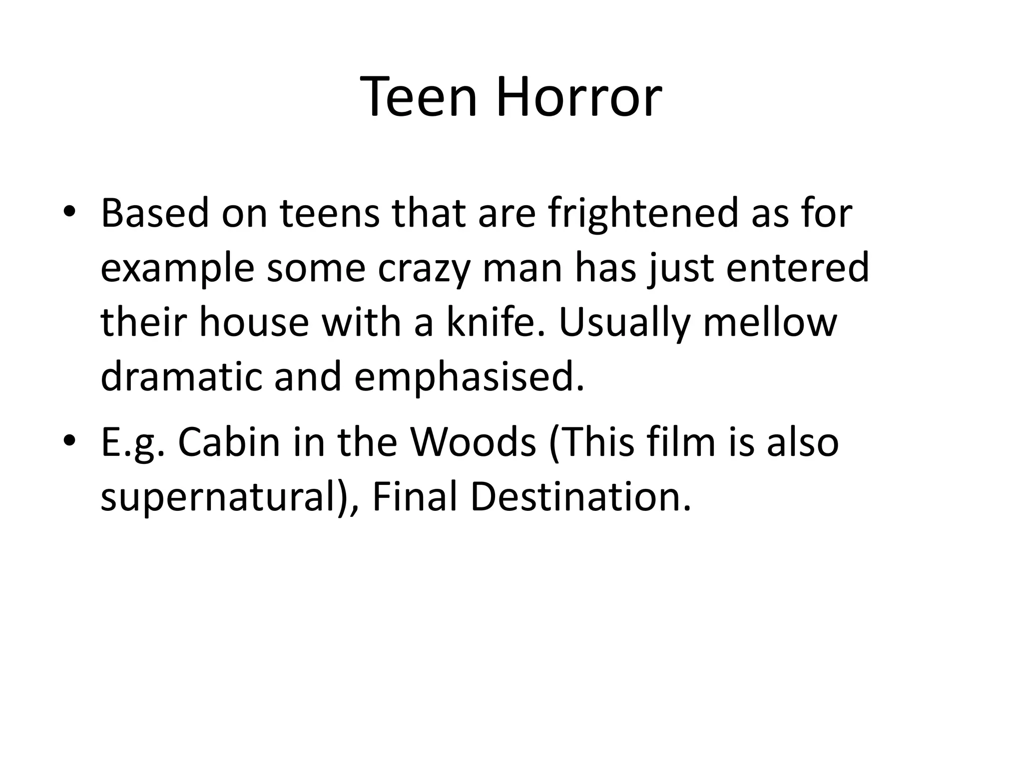 Horror genre assignment 3 | PPTX | Horror | Genres