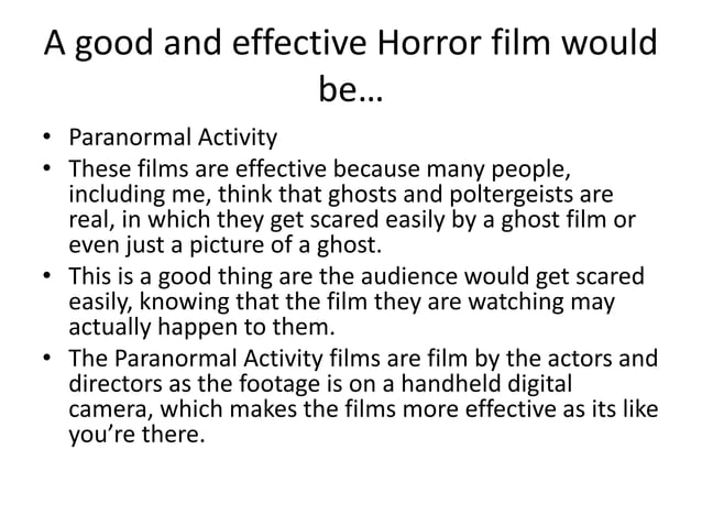 Horror genre assignment 3 | PPT