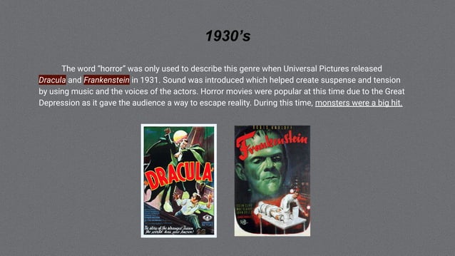 History and evolution of Horror Genre | PDF | Movies | Entertainment