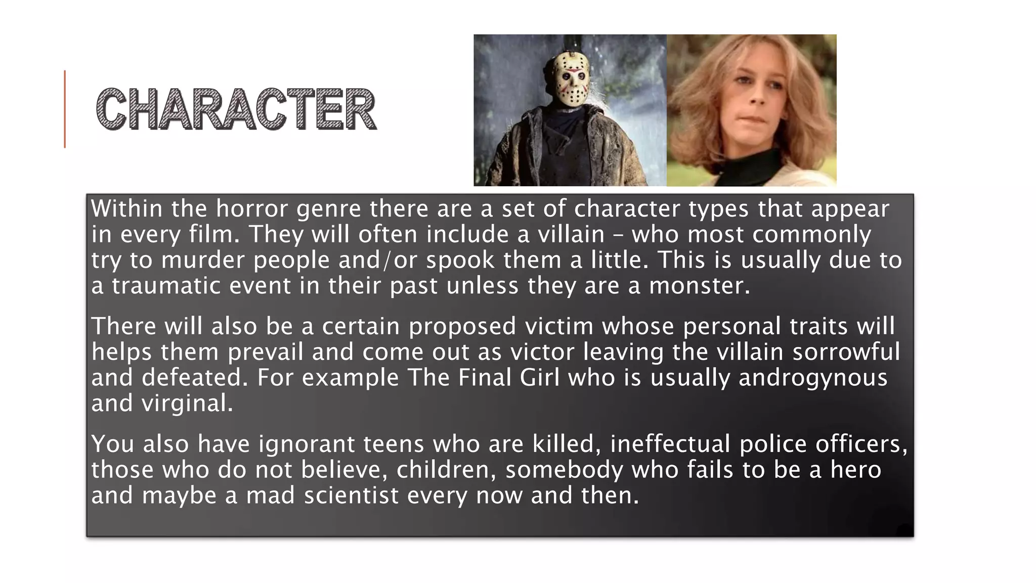 Horror genre chart | PPTX | Horror | Genres