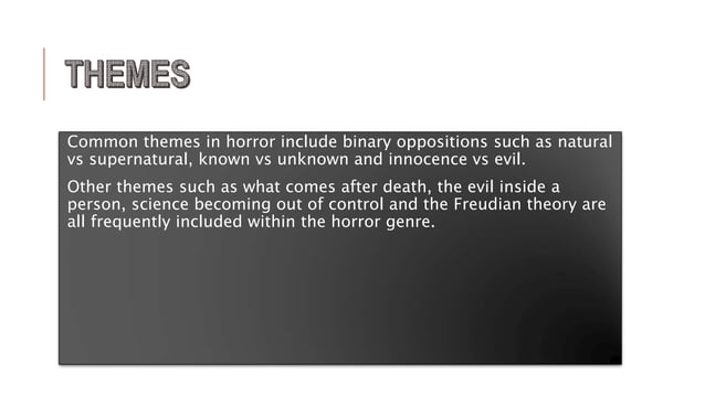 Horror genre chart | PPTX | Horror | Genres