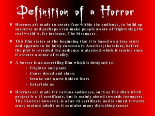 Horror genre powerpoint | PPT | Horror | Genres