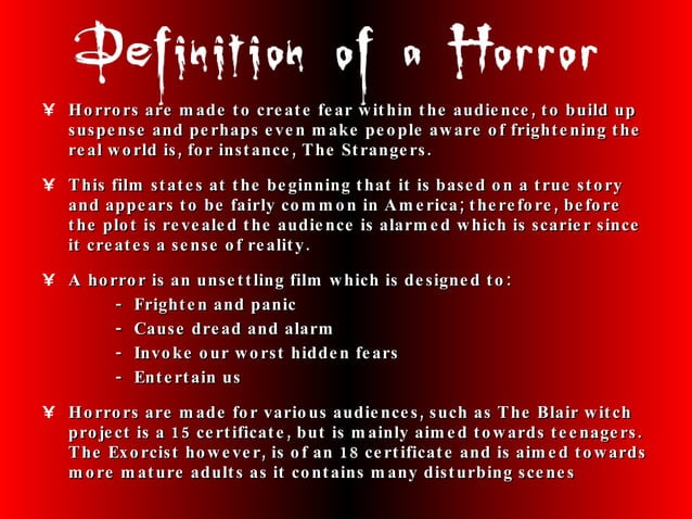 Horror genre powerpoint | PPT