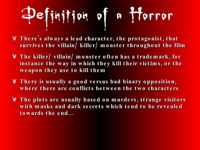 Horror genre powerpoint | PPT