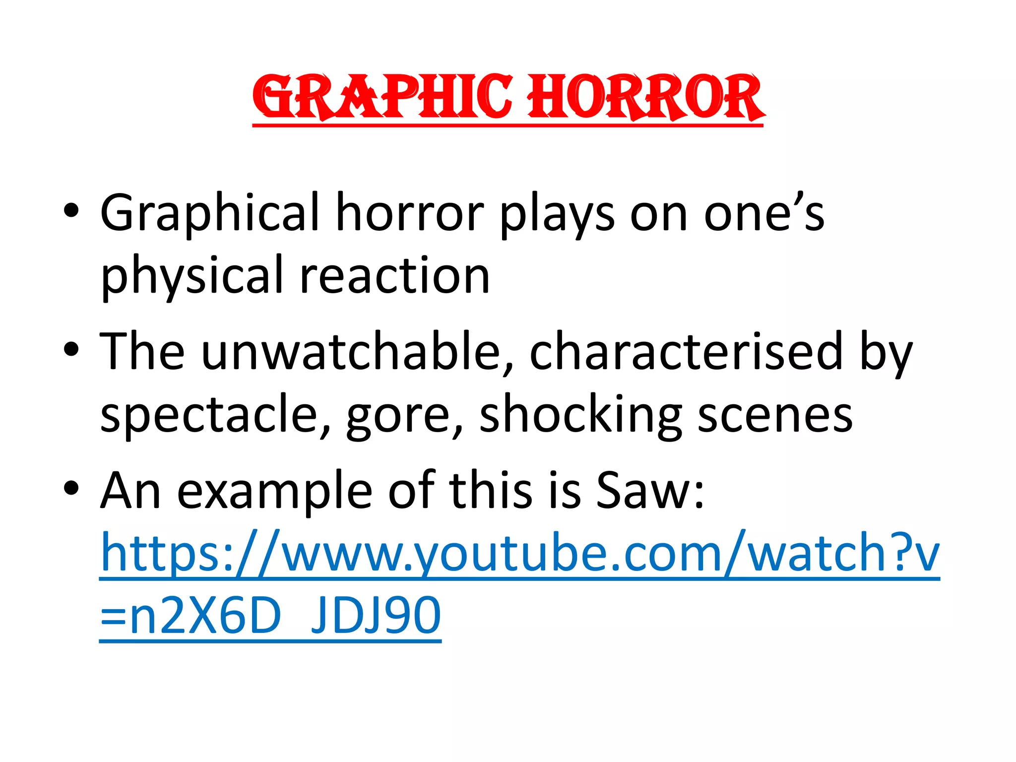 Horror genre powerpoint | PPTX | Horror | Genres