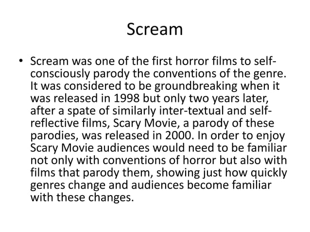 Horror genre powerpoint | PPTX | Video Production | Content Production