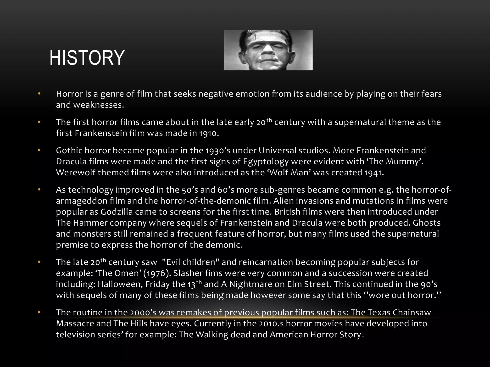 Horror genre research | PPT