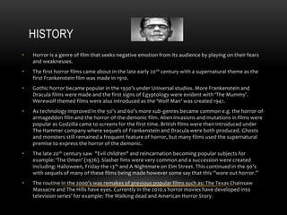 Horror genre research | PPT