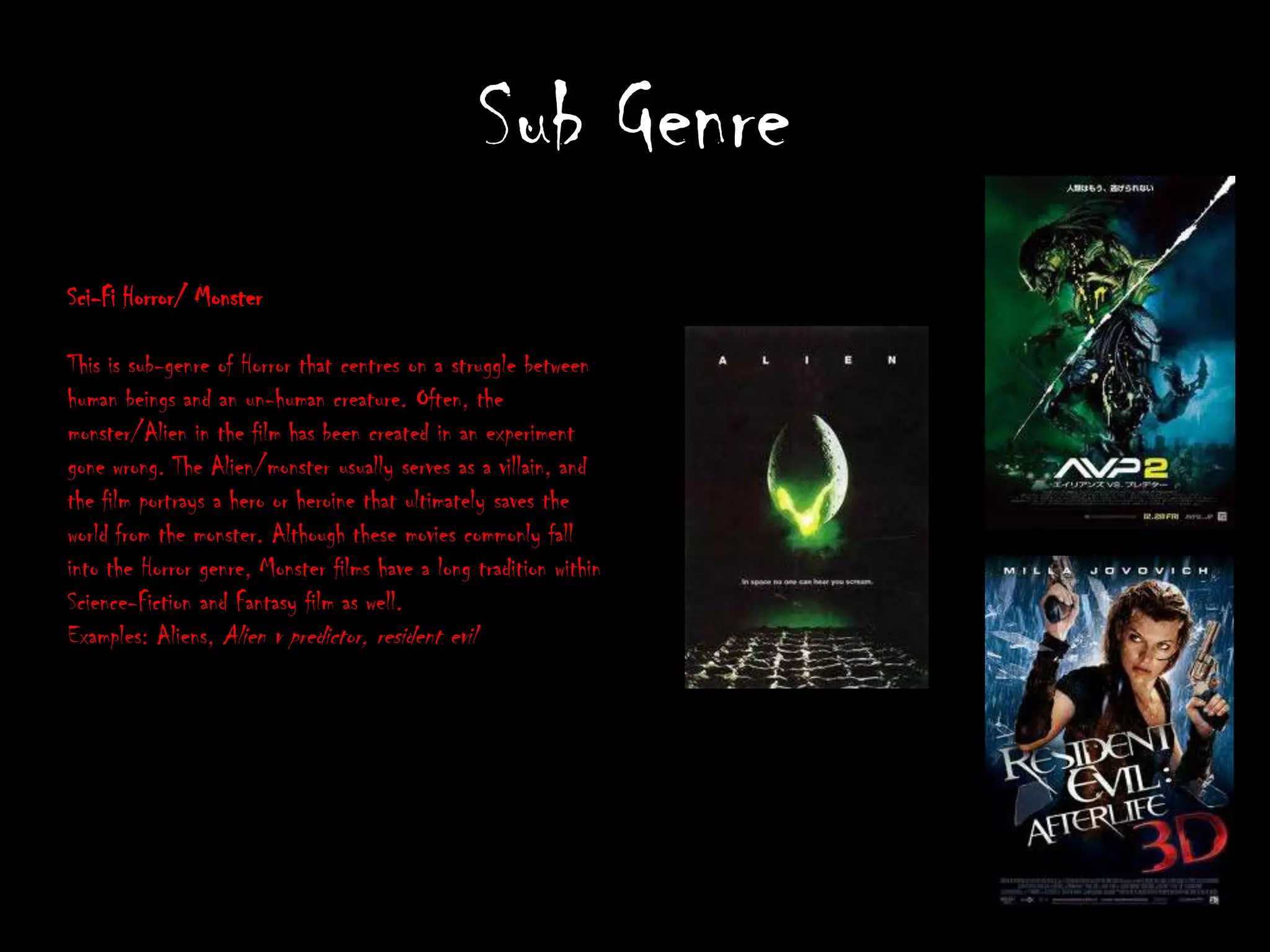 Horror genre & sub genre | PPT