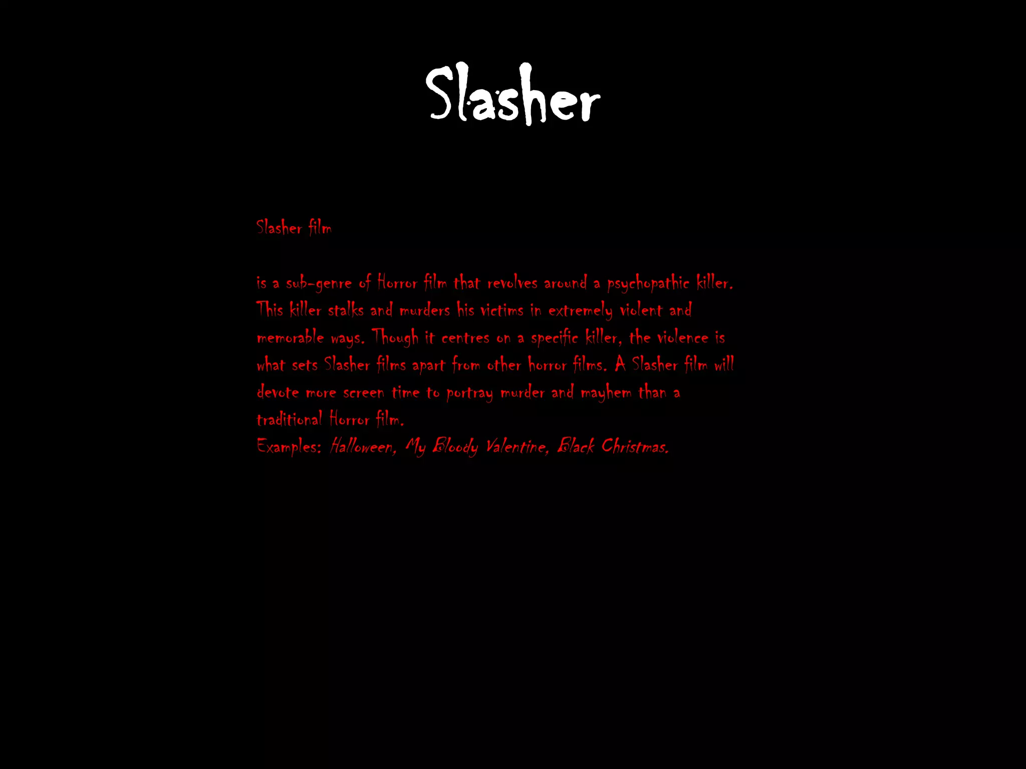 Horror genre & sub genre | PPTX