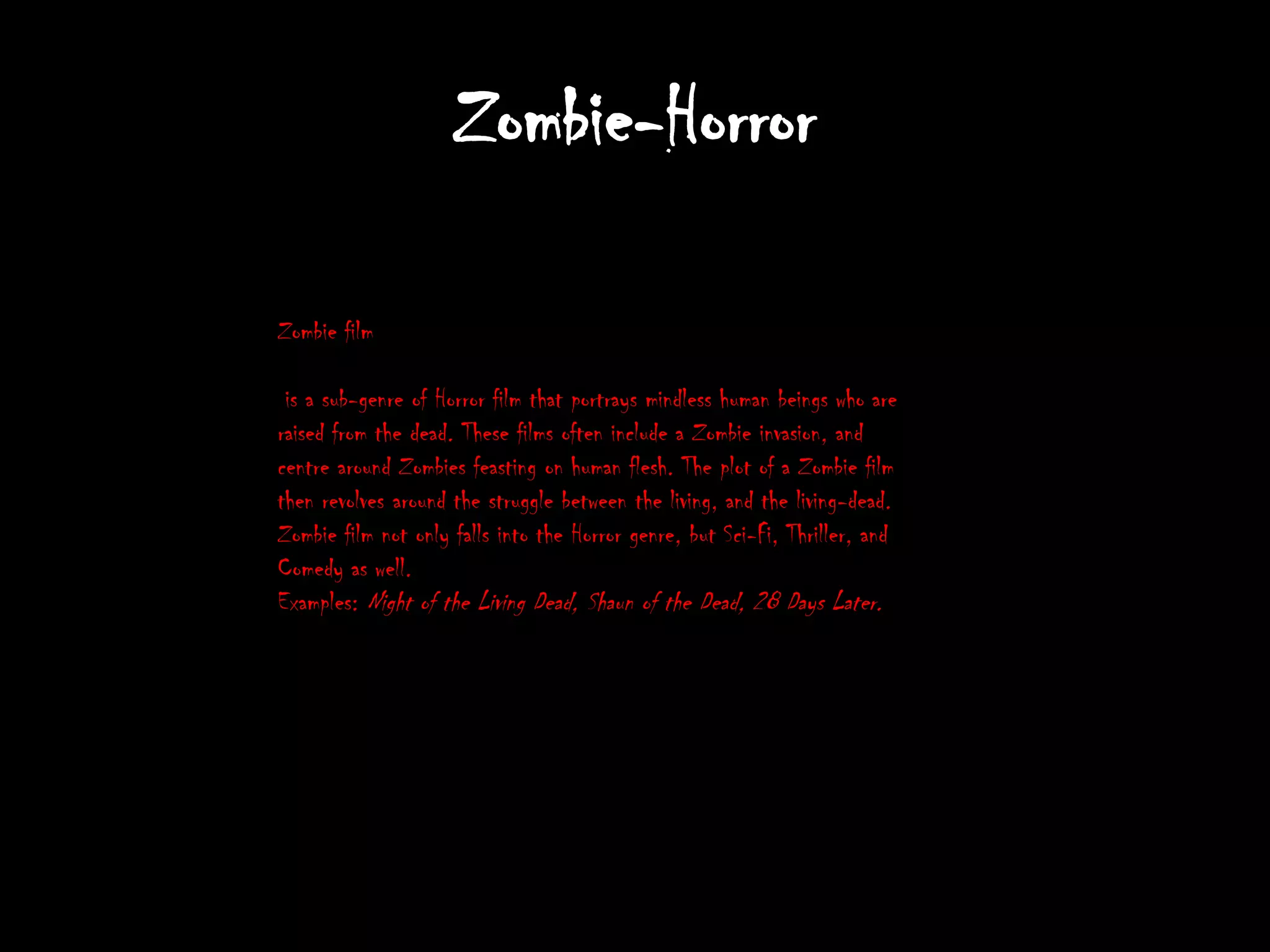 Horror genre & sub genre | PPT