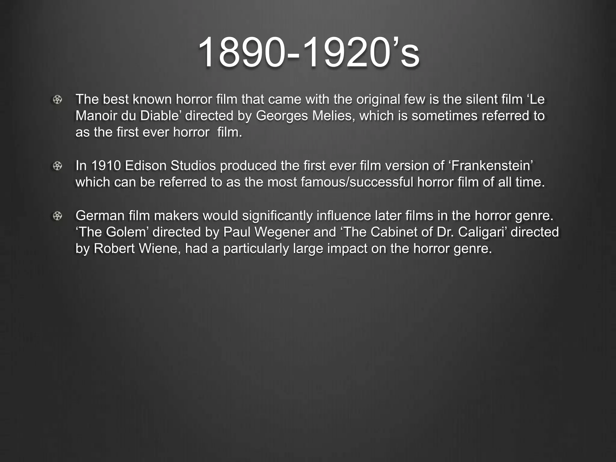 Horror history | PPTX | History | Genres