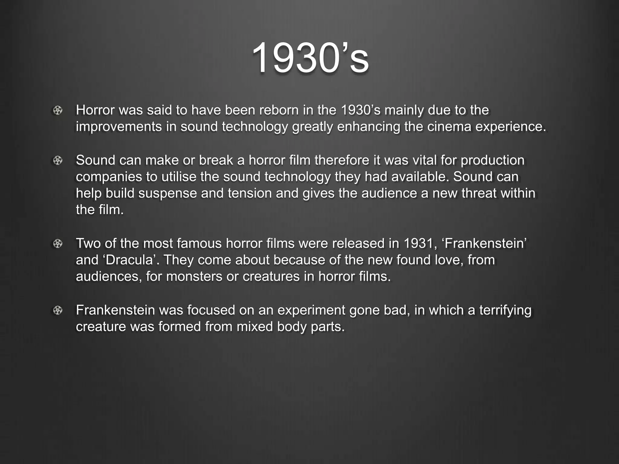 Horror history | PPTX | History | Genres