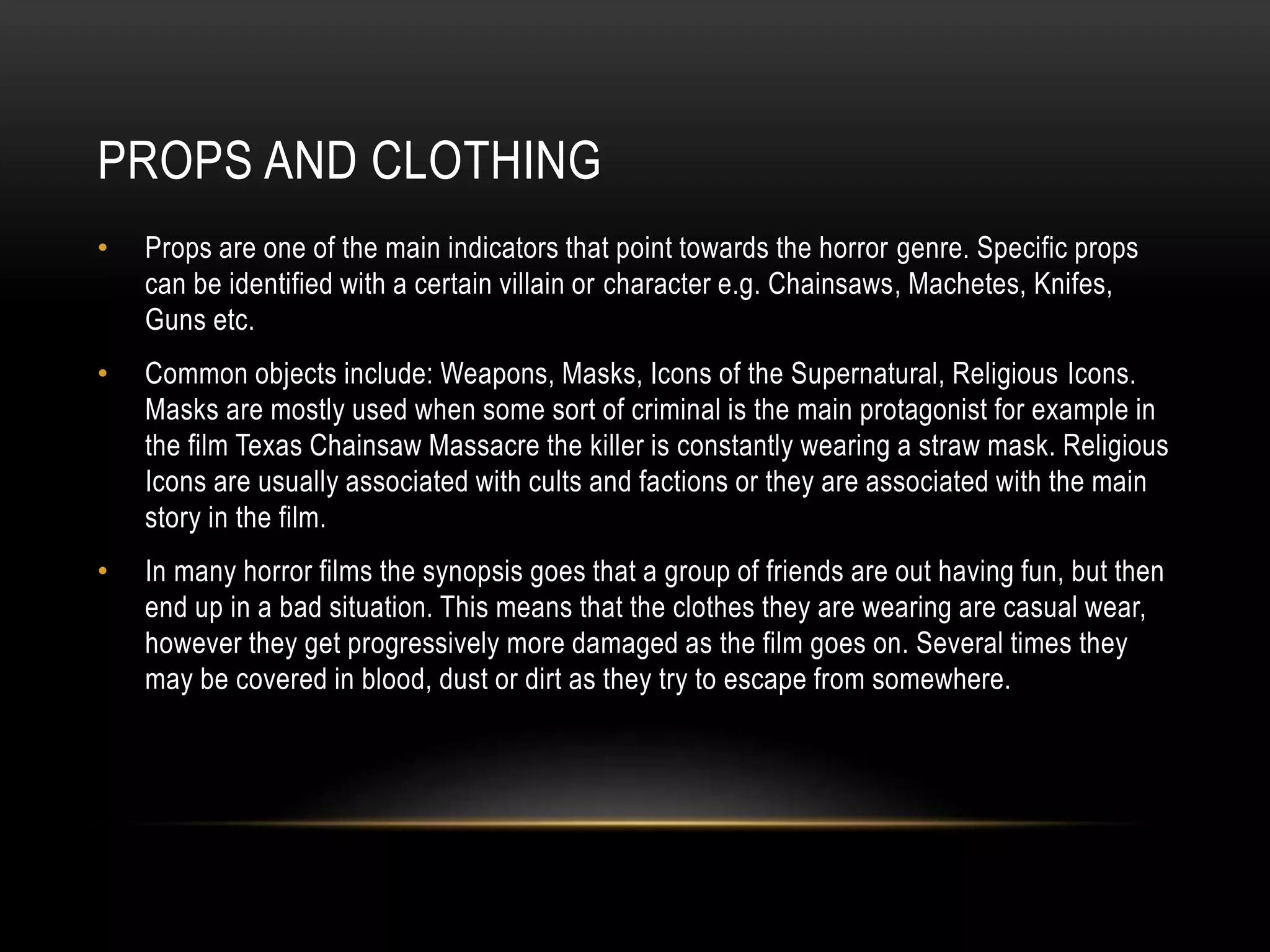 Horror Genre Iconography | PPTX