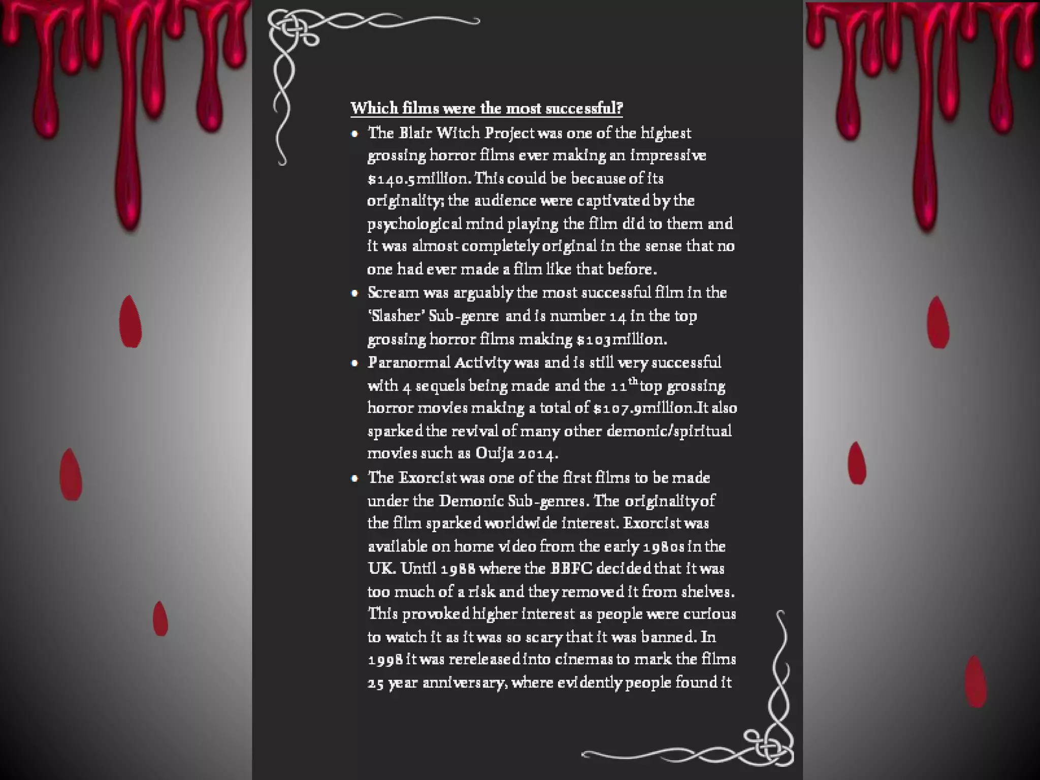 Horror market analysis | PPT