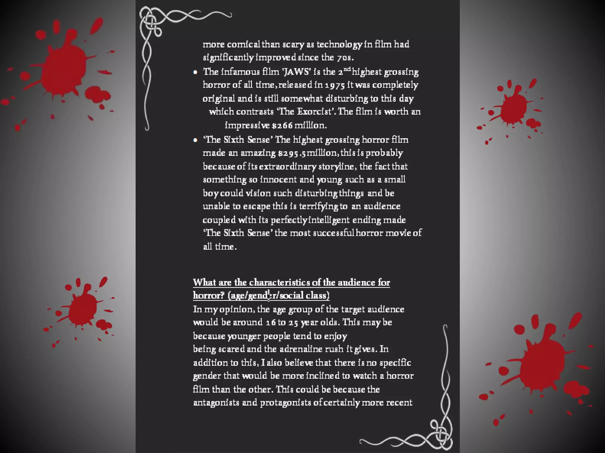 Horror market analysis | PPT