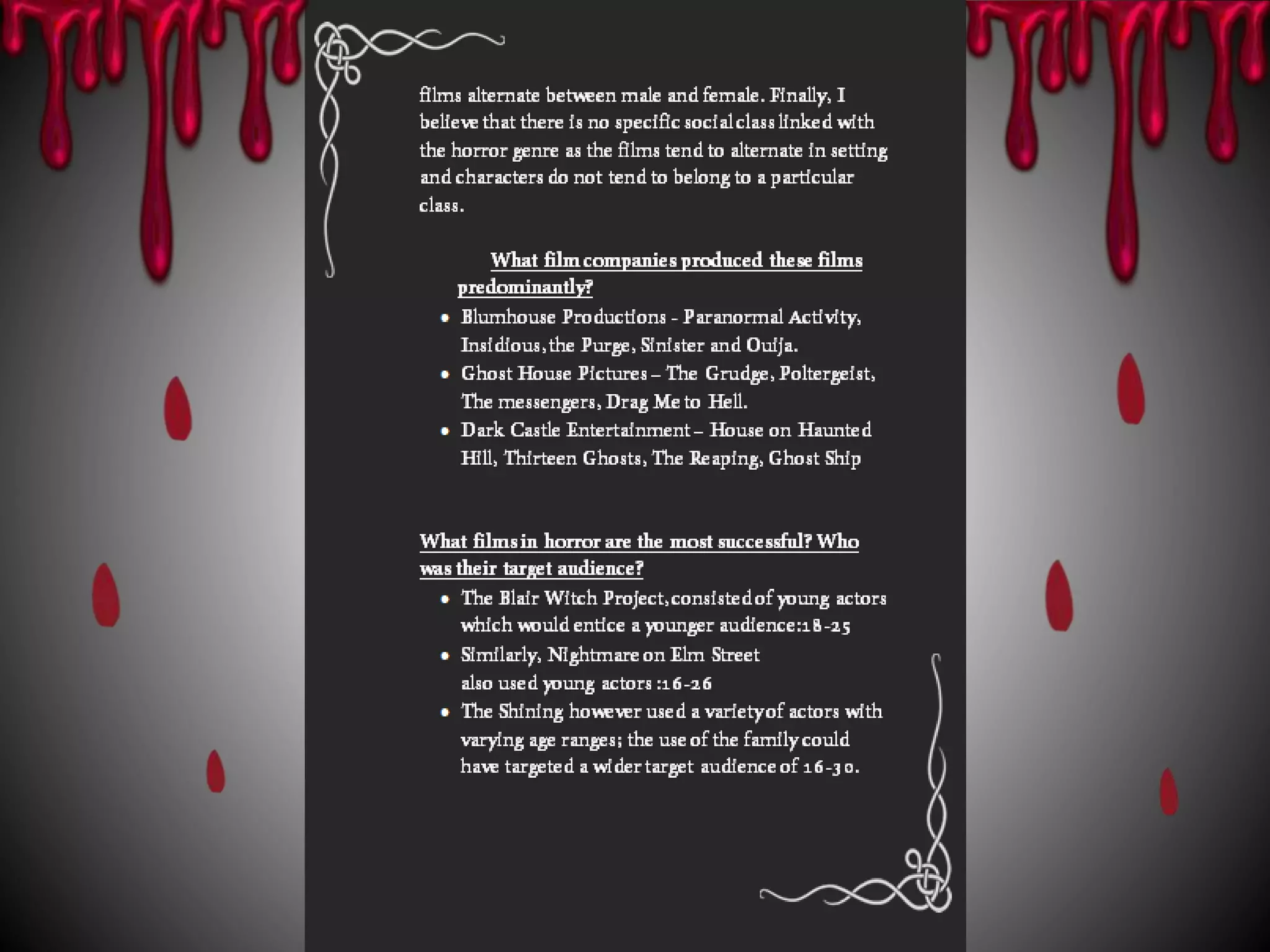 Horror market analysis | PPT