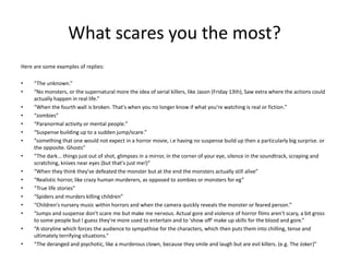 Horror movie audience research | PPTX