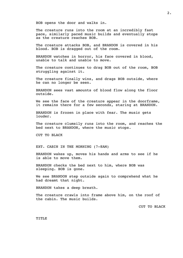 Horror movie script